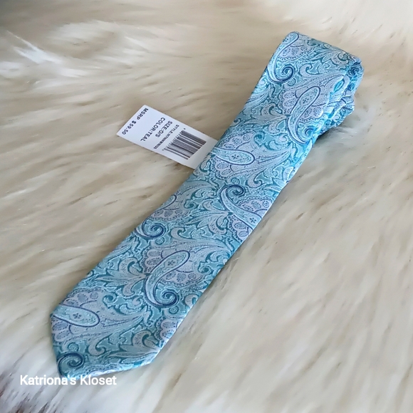 Nick Graham | Accessories | Nick Graham Light Teal Paisley Necktie ...